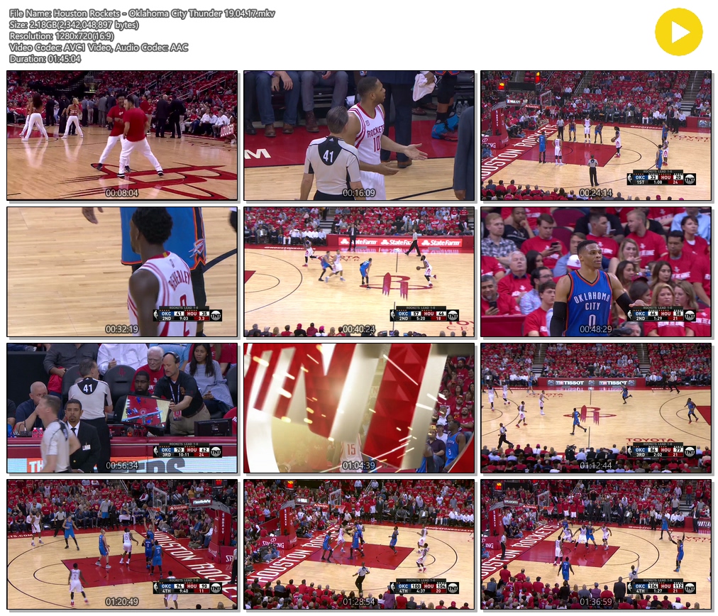 [16-17 NBA PO] 오클라호마시티 at 휴스턴 (170420.서부1R.2경기.720p.30fps 플레이오프) 토렌트
