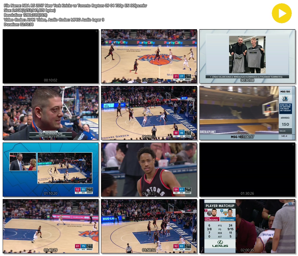 [16-17 NBA] 토론토 at 뉴욕 (170410.720p.30fps),무료다운 및 실시간 감상! : 파일캐스트