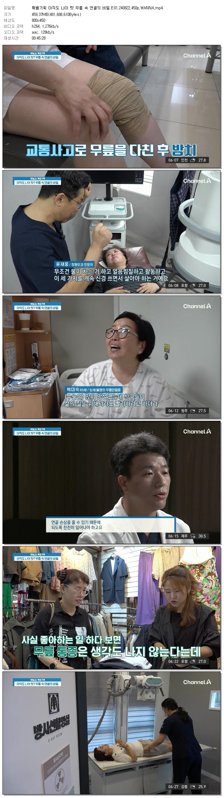 특별기획 아직도 나이 탓 무릎 속 연골의 비밀.E01.240822.450p.WANNA 토렌트