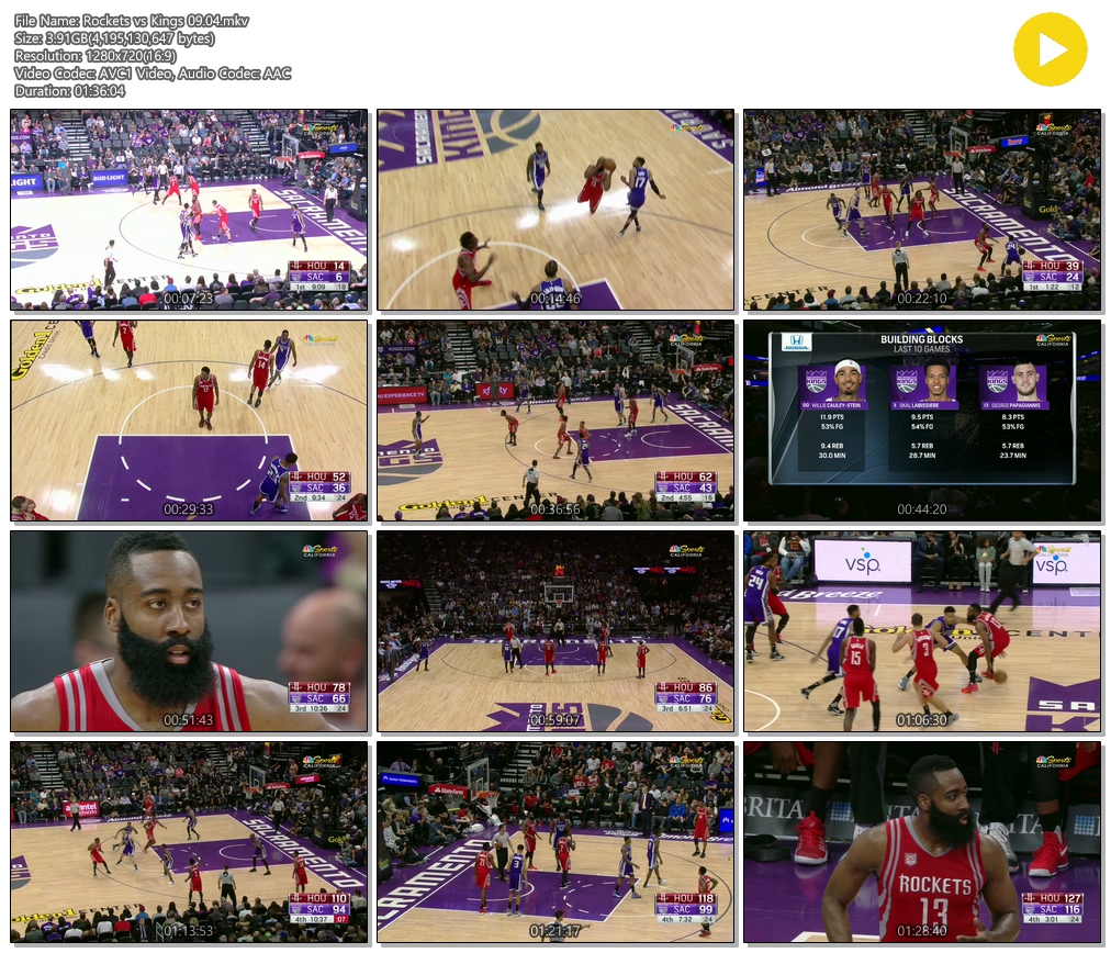 [16-17 NBA] 휴스턴 at 새크라멘토 (170410.720p.60fps),무료다운 및 실시간 감상! : 파일캐스트
