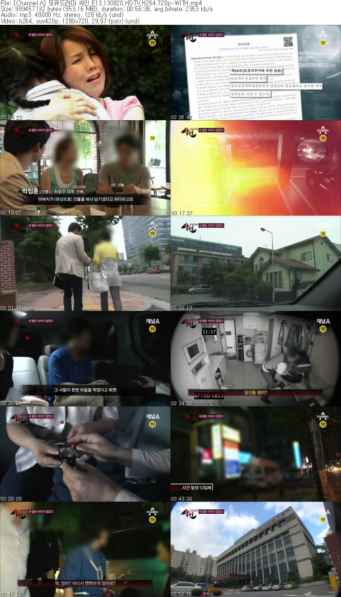 [Channel A] 모큐드라마 싸인.E13.130820.HDTV.H264.720p-WIT,무료다운 및 실시간 감상! : 파일캐스트